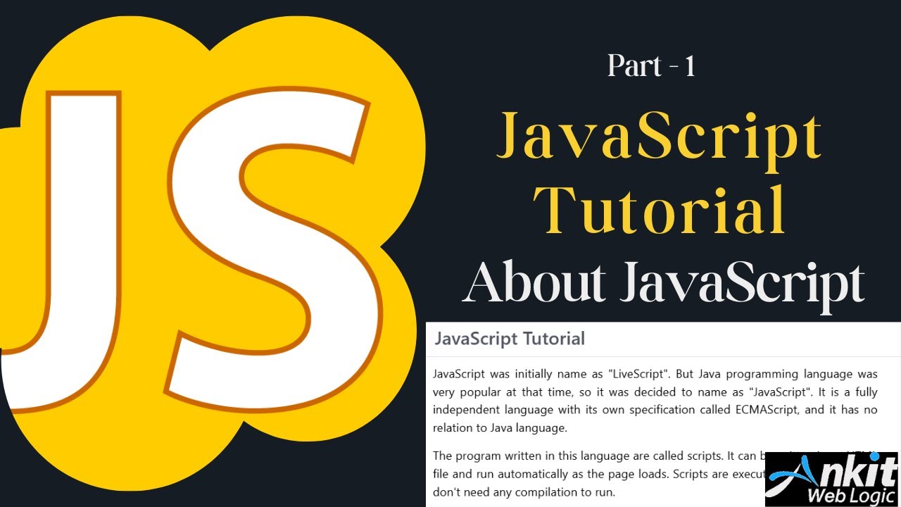 JavaScript Tutorial - 1 | About JavaScript - YouTube