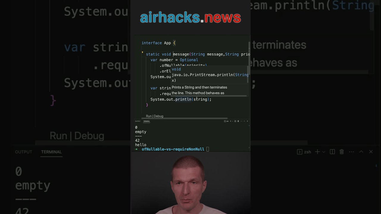 Optional ofNullable Vs Objects requireNonNull java shorts YouTube Optional ofNullable Vs Objects requireNonNull java shorts YouTube