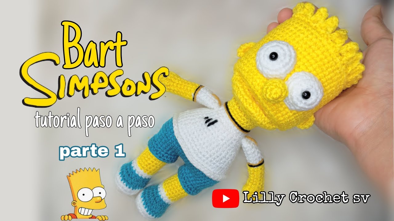 Bart Simpson 🛹 Amigurumi 23cm || Tutorial paso a paso parte 1 - YouTube