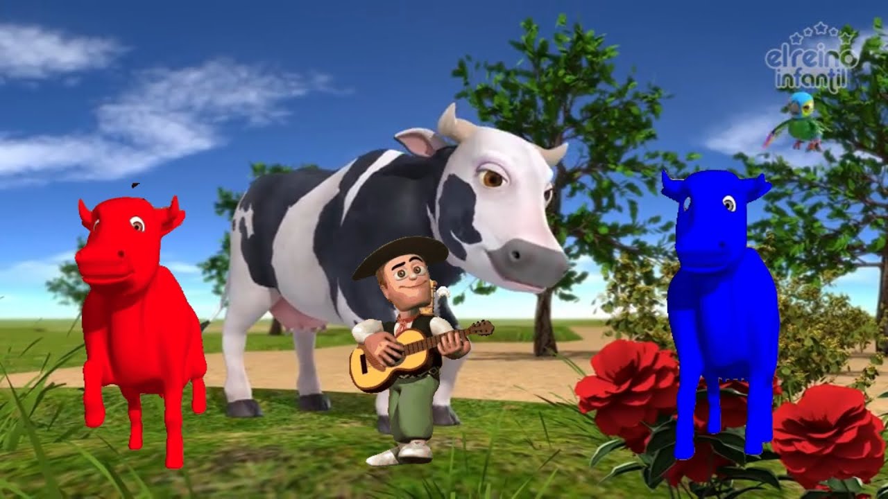 El tío Zenon está criando 2 vacas raras, rojas y azules, y una vaca ...