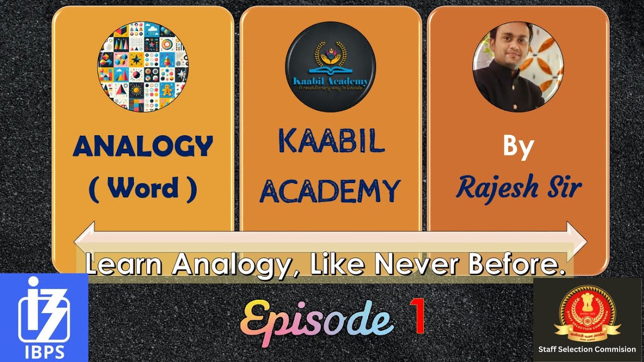 ANALOGY -PART- 01|| VERBAL & NON-VERBAL REASONING || SMART APPROACH ...