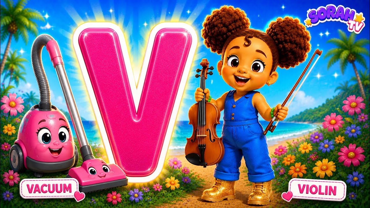 V is for Violin, Vacuum & Volcano! 🎻🧹🌋 | Learn the Letter V with Fun ...