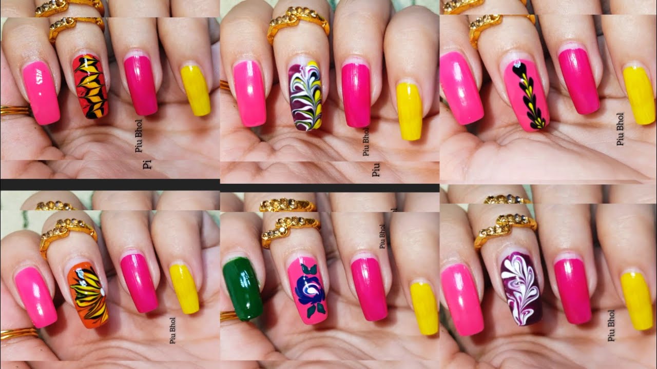 24 Easy Nail Art Design || Piu Bhol - YouTube