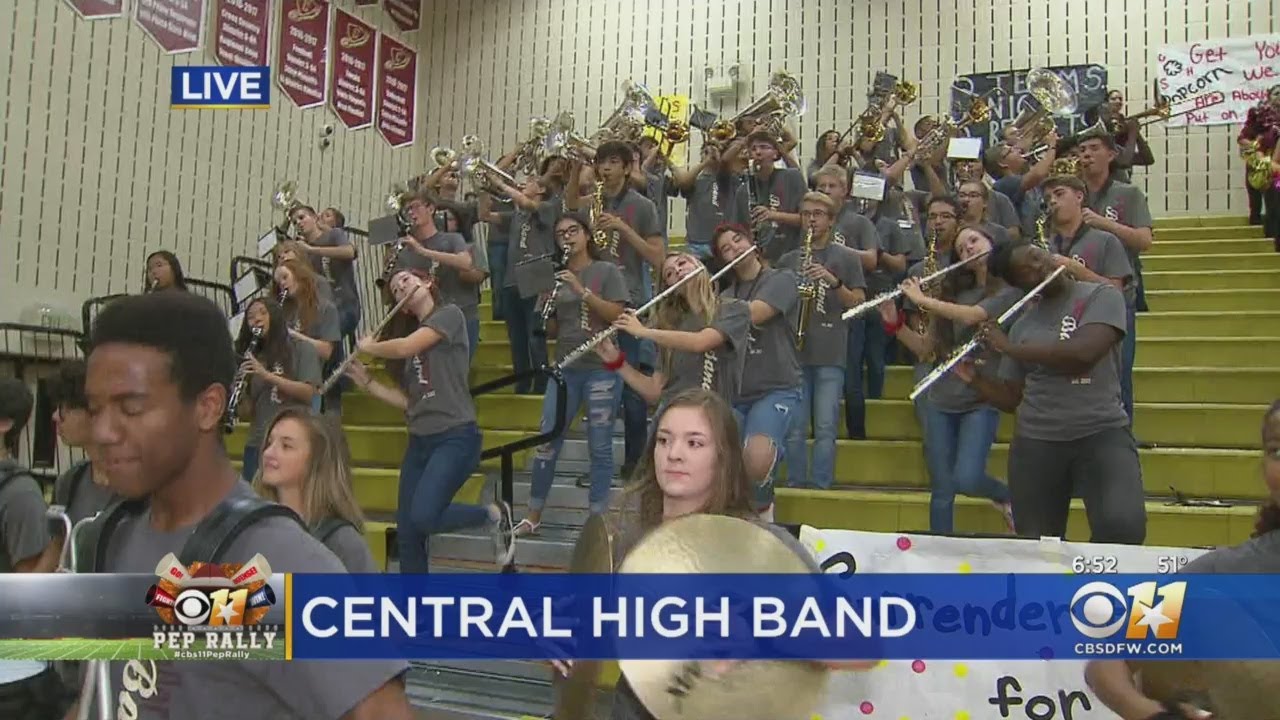 CBS 11 Pep Rally: Central High School Band Performance - YouTube