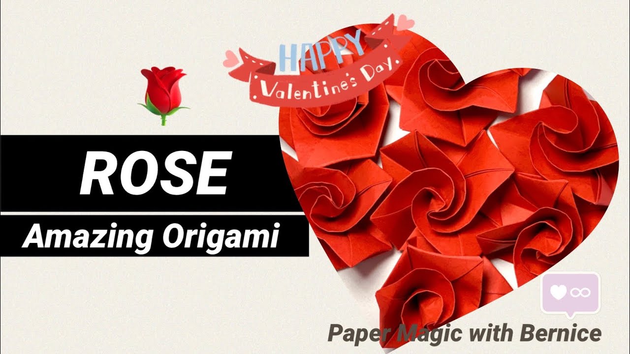 Easy Origami Rose tutorial 🌹 | How to do a paper Rose - YouTube