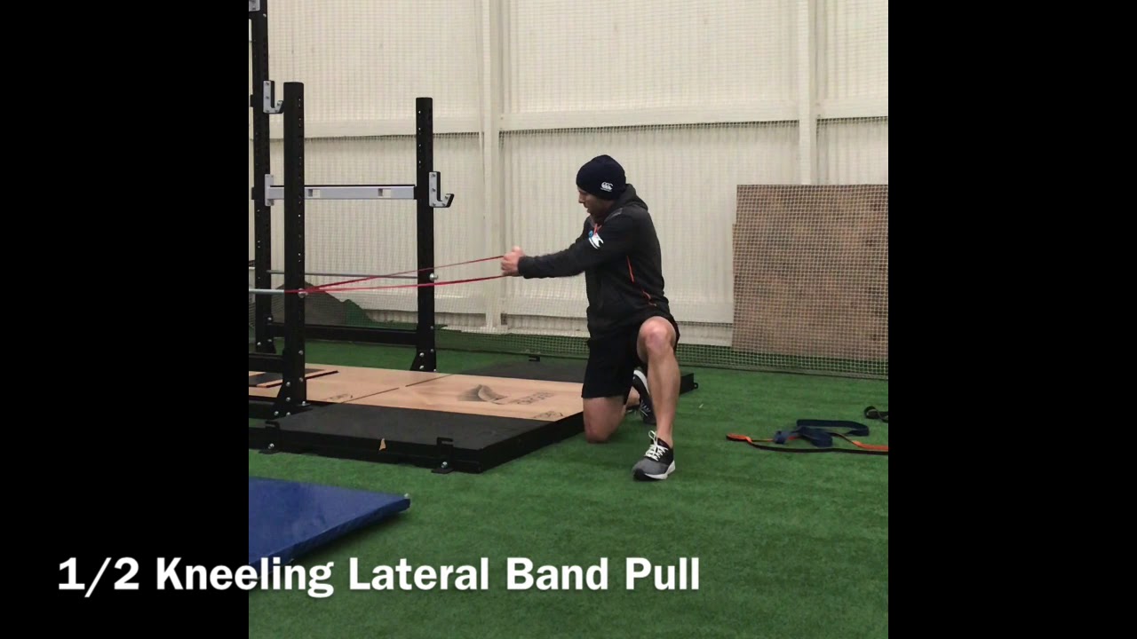 Half Kneeling Lateral Band Pull - YouTube