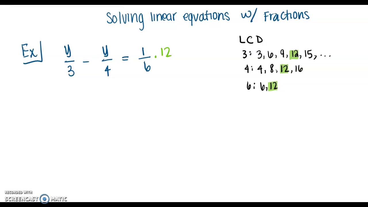 Sovling Linear Equations Involving Fractions YouTube sovling-linear-equations-involving-fractions-youtube