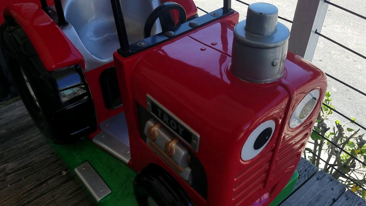 Jolly Roger Troy the Tractor Standard Kiddie Ride - YouTube