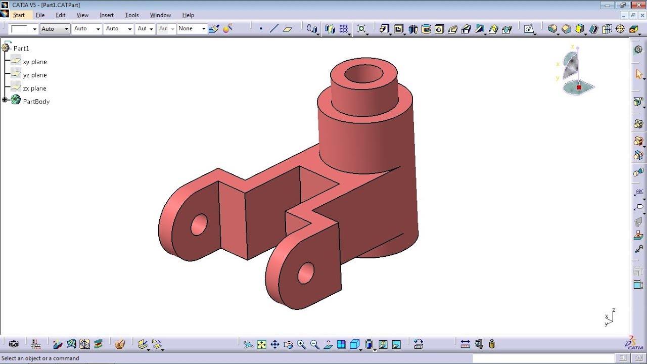 CATIA V5 practice model for beginners - YouTube