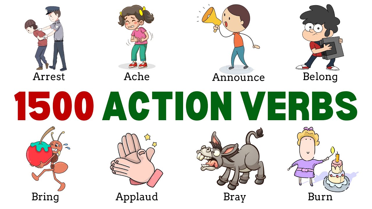 1500 Action Verbs | Common Action Verbs in English | Part 4 | English ...