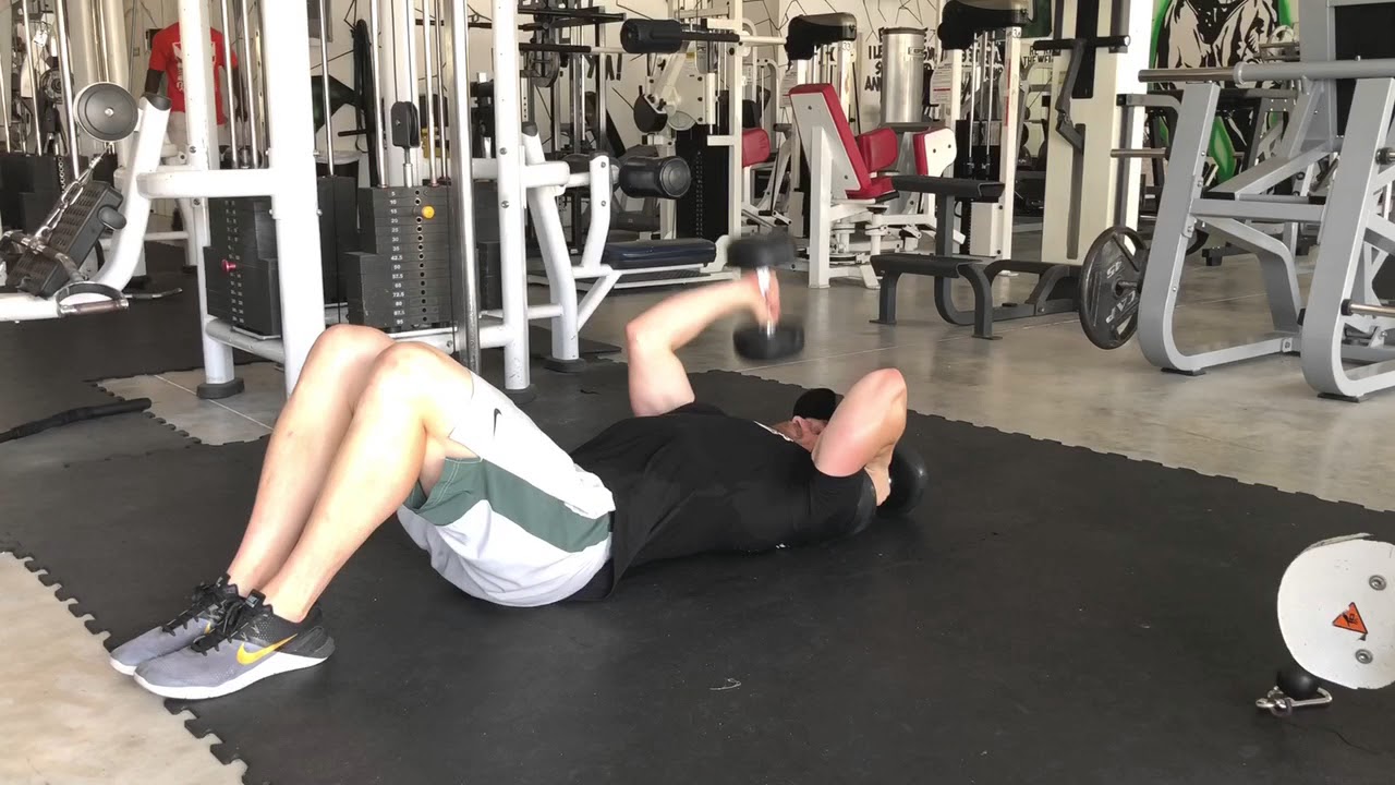 Alternating Lying Dumbbell Rollback - YouTube