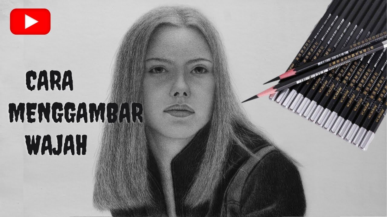 Tutorial Menggambar wajah scarlett johansson black widow dengan pensil ...