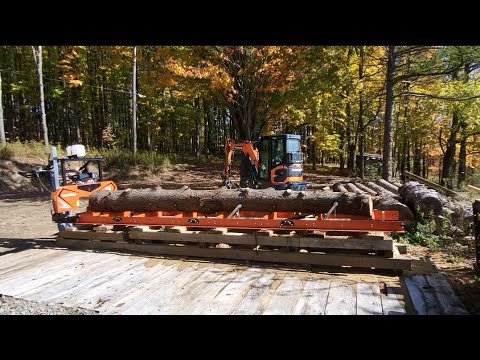 Woodmizer LX50 Super Sawing 16ft Log - YouTube