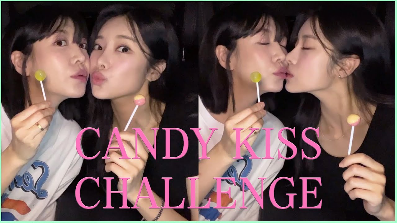 (sub) 차안에서 사탕 키스 챌린지 | Candy kiss challenge | lesbian couple - YouTube