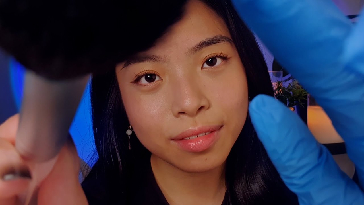 ASMR Brushing & Touching Your Face 💠 Gentle Full Face Relaxation ...