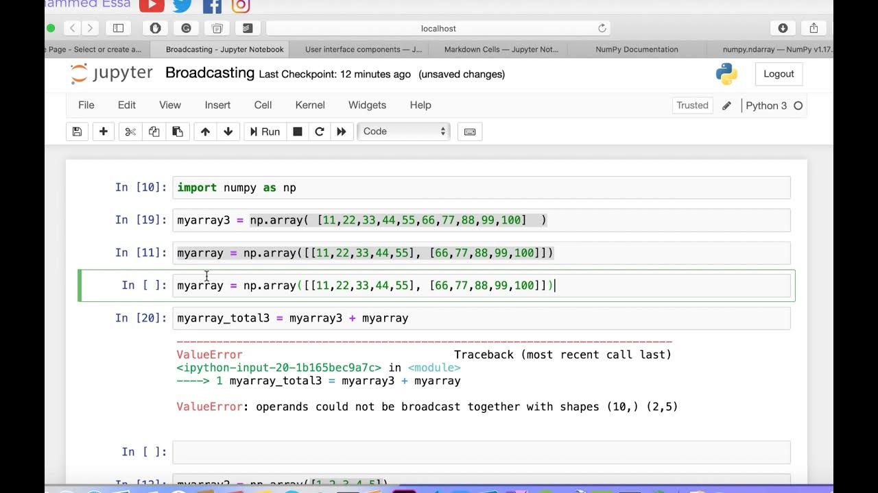 19 Data Science NumPy Broadcasting - YouTube