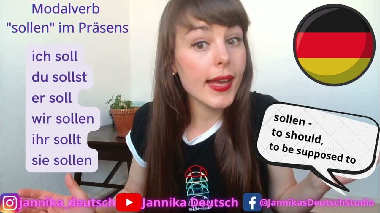 German modal verbs: sollen (conjugation - present tense) - YouTube
