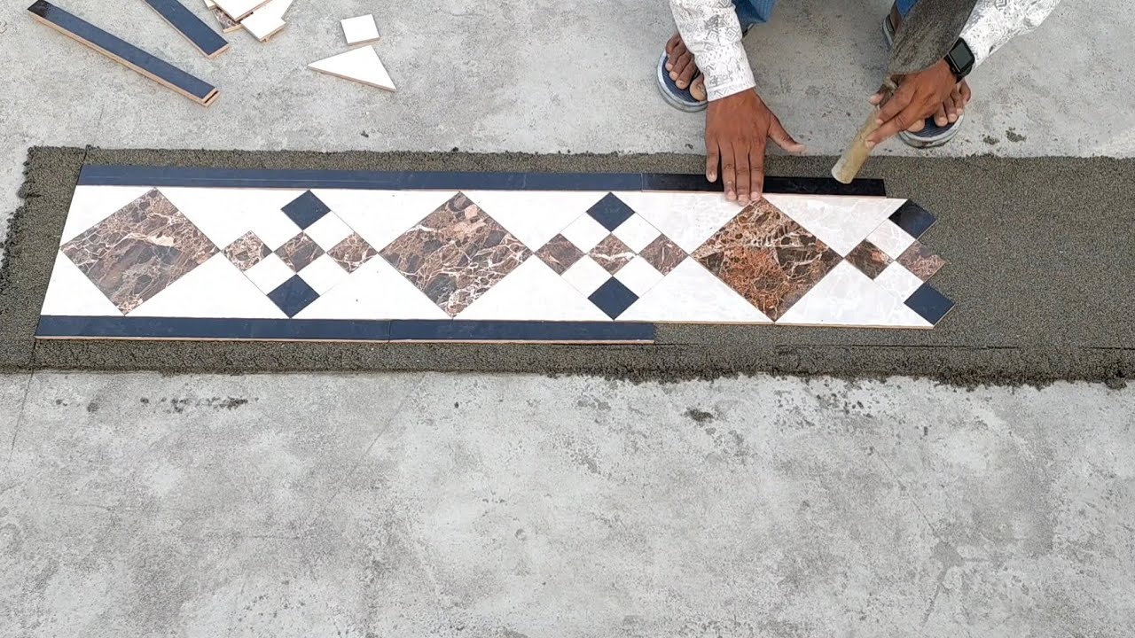 Marble And Granite Border Design Creative In Floor Pasting - YouTube