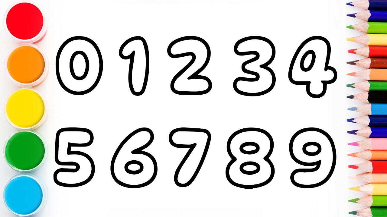 Draw and Color the Numbers from 0 to 9| Learn Colors and Numbers - YouTube