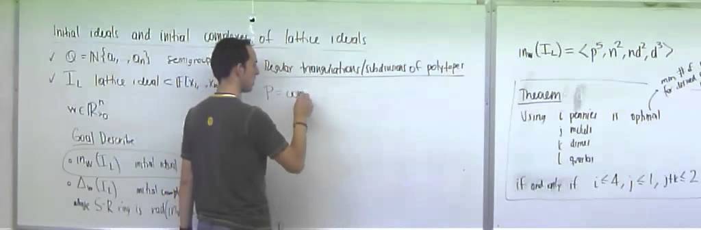 Lecture 40 . Combinatorial Commutative Algebra (Federico Ardila) - YouTube
