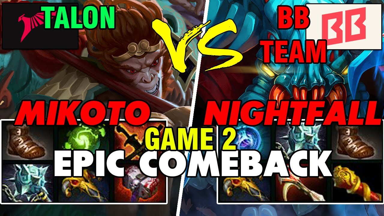 TALON (MIKOTO) Monkey King Mid vs BB TEAM (NIGHTFALL) Weave Carry - Game 2 - The International ...