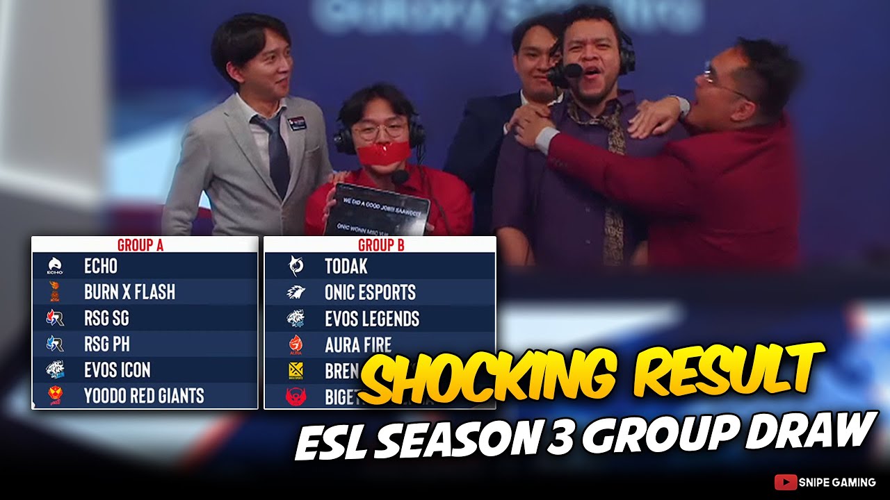 SHOCKING RESULT OF ESL SEASON 3 GROUP DRAW . . . 😱 - YouTube