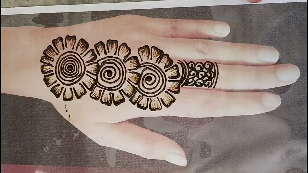 flowers mehendi design.back hand mehendi design - YouTube
