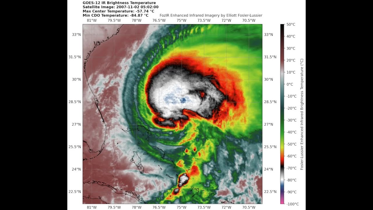 Hurricane Noel (2007) GOES-12 FozIR Satellite Imagery - YouTube