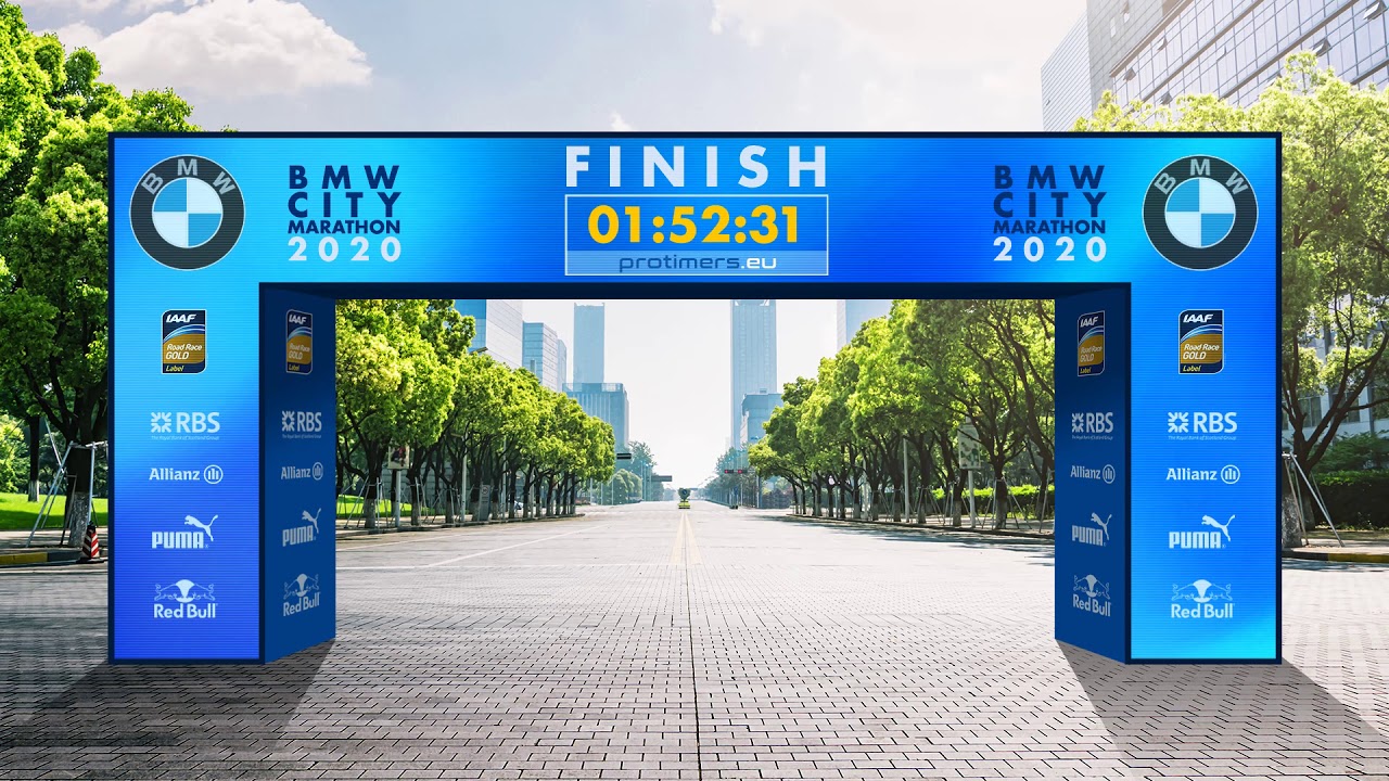 Marathon finish line arc - Park animation - YouTube