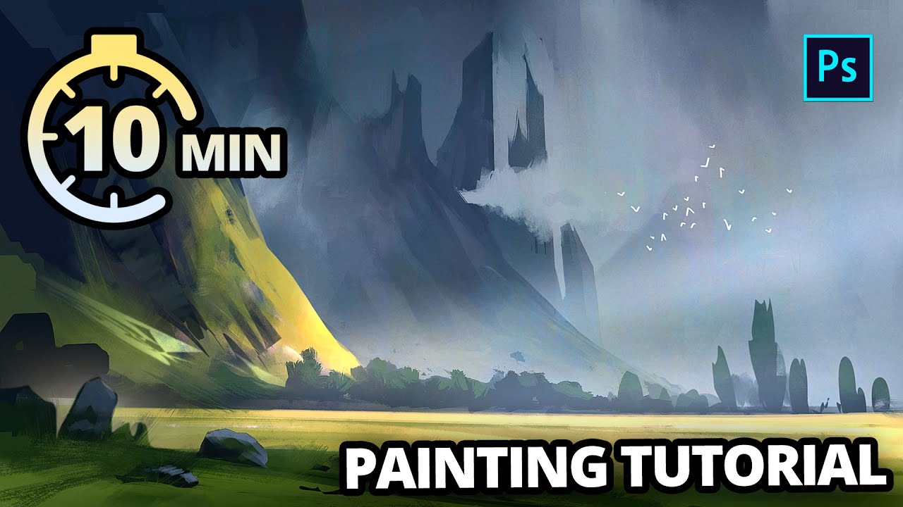 Paint this Epic Landscape in 10 Minutes - YouTube
