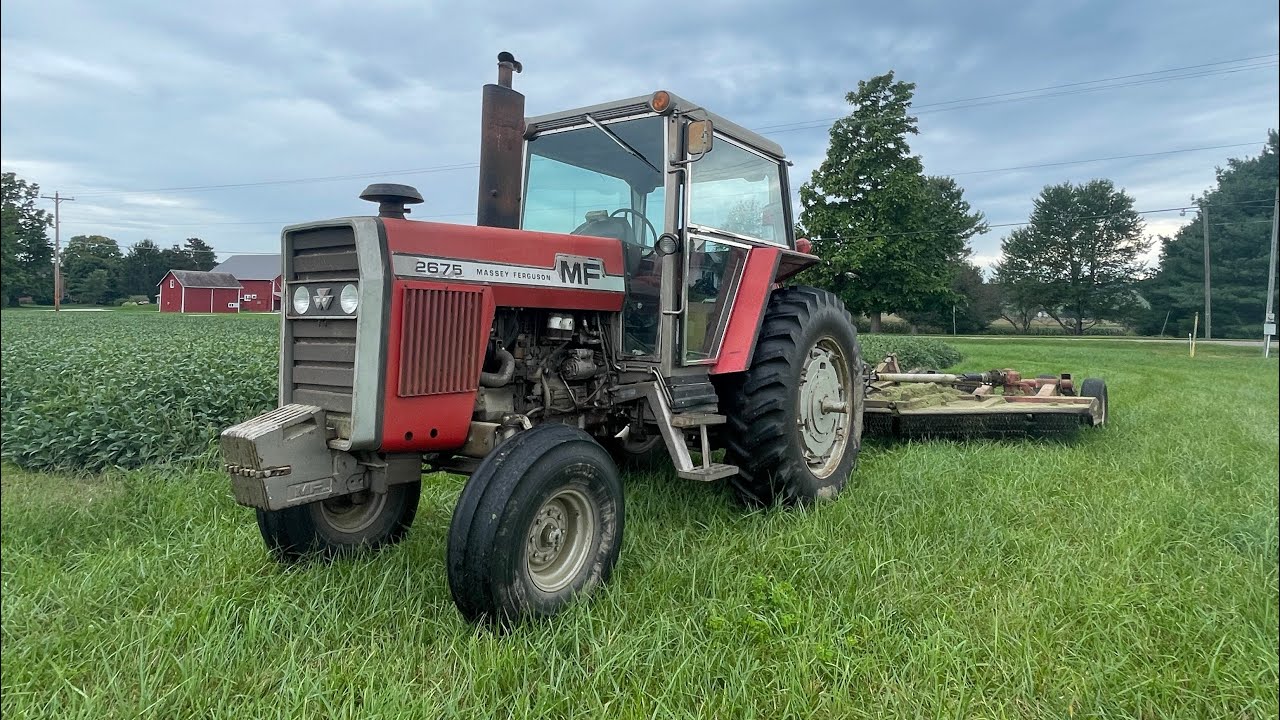 Massey Ferguson 2675 Bush hogging - YouTube