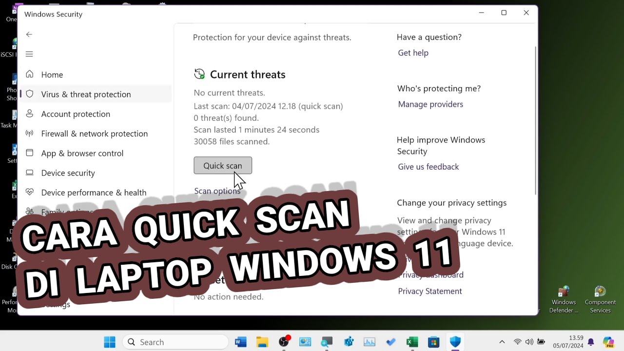Cara Quick Scan di Laptop Atau PC Windows 11 - YouTube