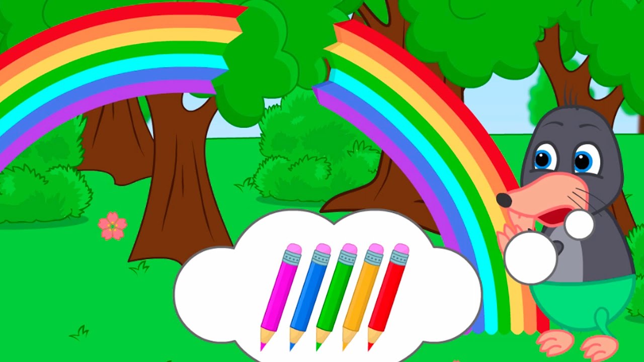 Benny Mole and Friends - Color A Piece Of The Rainbow Cartoon for Kids ...
