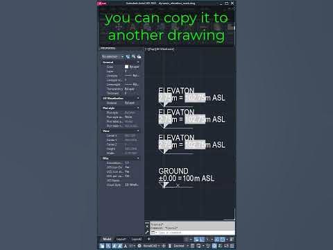 #autocad _7 Blocks | Dynamic Elevation Marker | Insert field no LISP - SHORT - YouTube