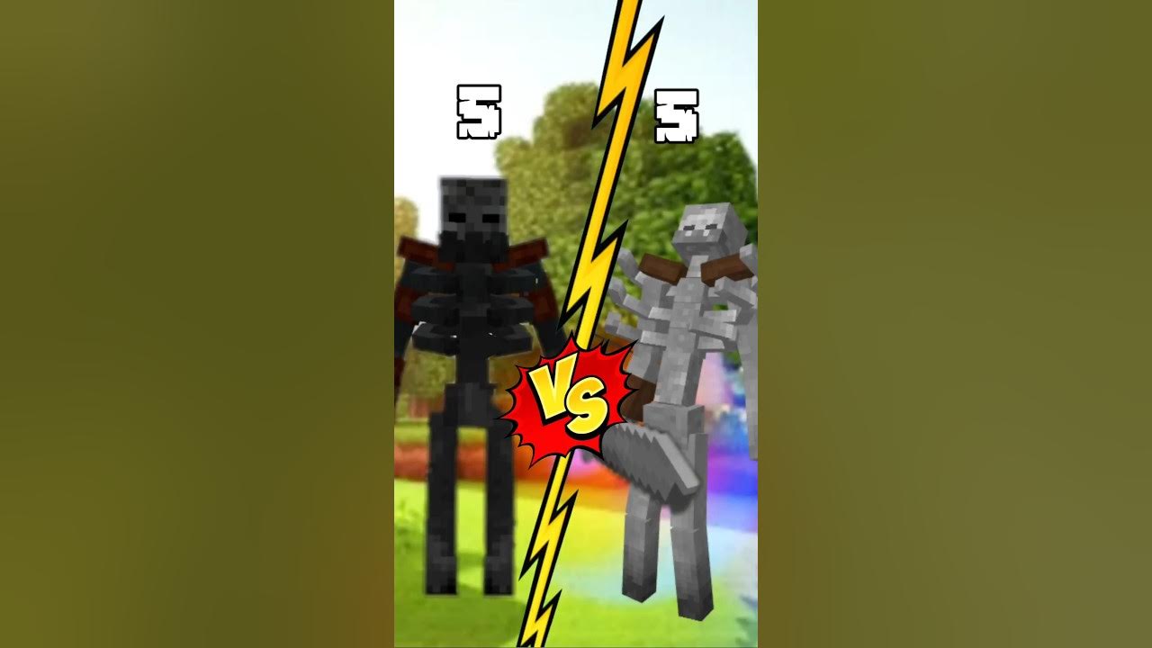 Mutant Skeleton Vs Wither Skeleton 😈mob Battle Minecraft Shorts Short Youtube