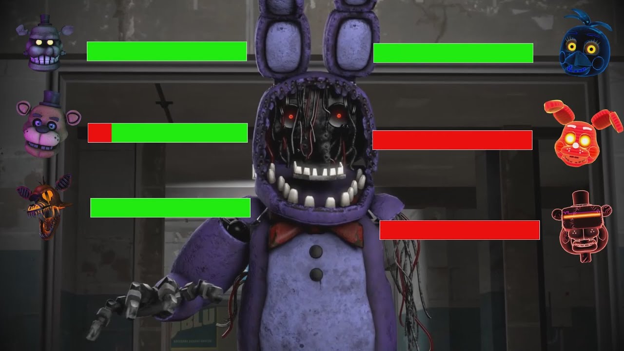 FNAF: Withered vs Nightmare WITH Healthbars - YouTube