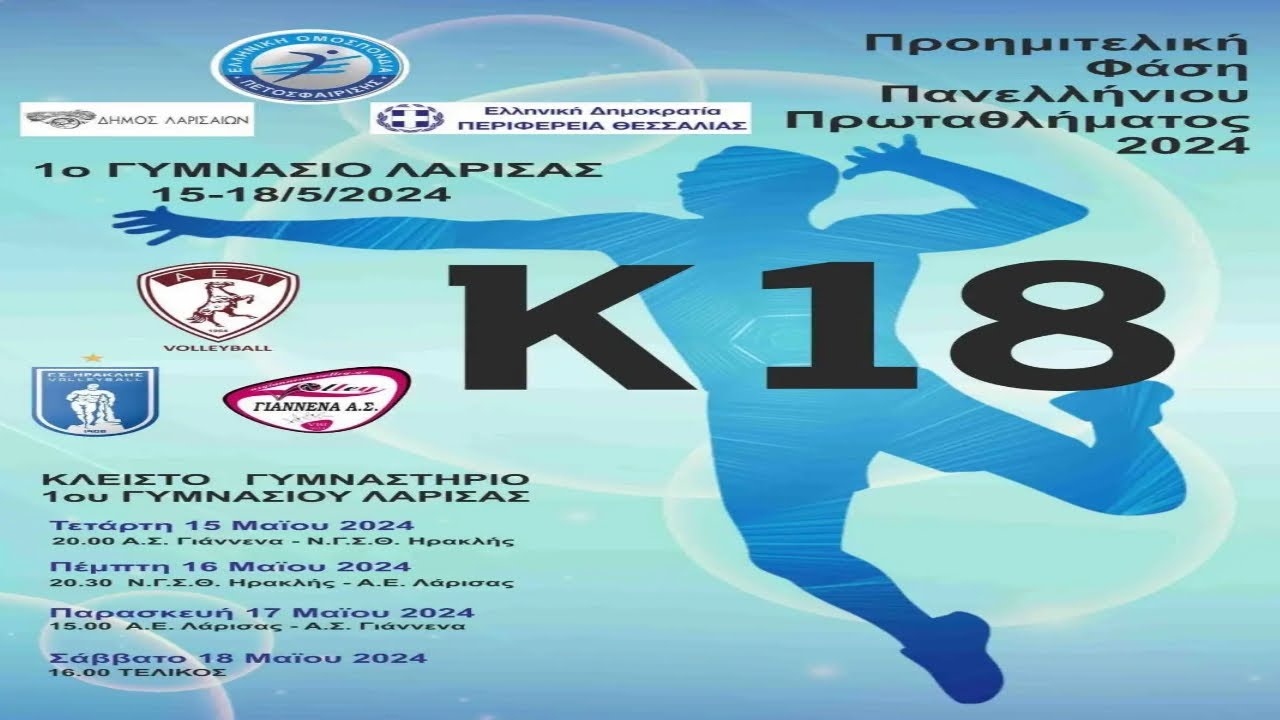 Ν.Γ.Σ.Θ. Ηρακλής - Α.Ε. Λαρίσης (Προημιτελική Φάση Πανελληνίου Αγοριών ...