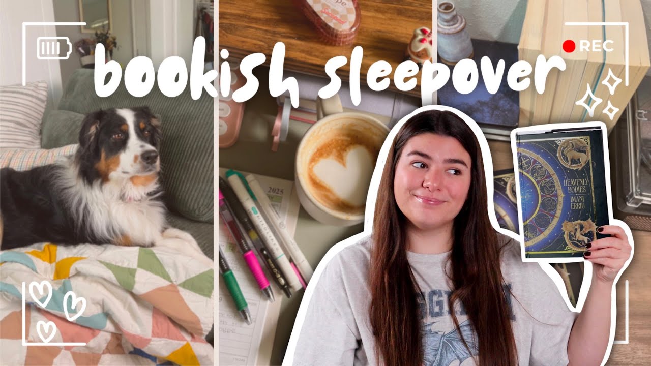 Cozy bookish sleepover vlog 📚 reading, baking, puppies, & more! - YouTube
