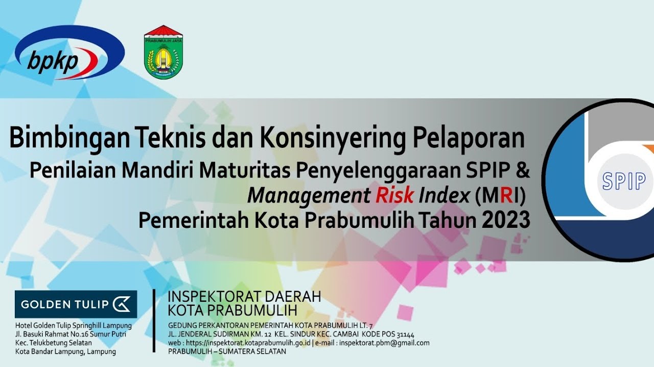 Bimbingan Teknis dan Konsinyering SPIP dan MRI Pemerintah Kota Prabumulih Tahun 2023 - YouTube