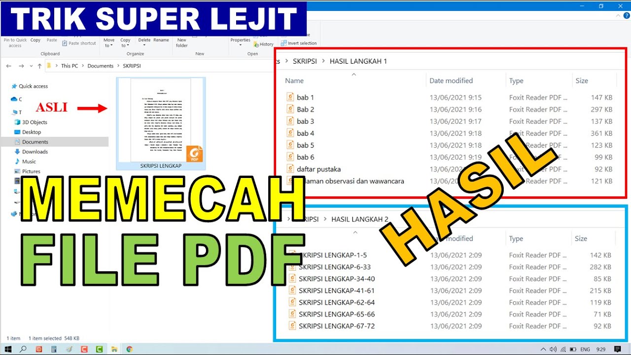 2 Cara Mudah Memecah File PDF Menjadi Beberapa File - YouTube