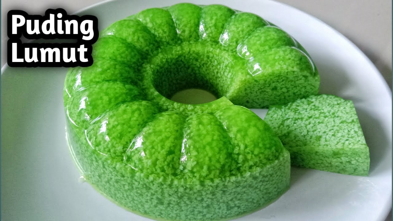 Resep Puding lumut versi full lumut pasta pandan - YouTube