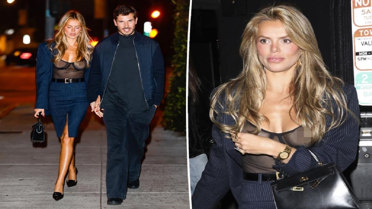 Brooks Nader goes braless in sheer top for sultry date night with Gleb ...