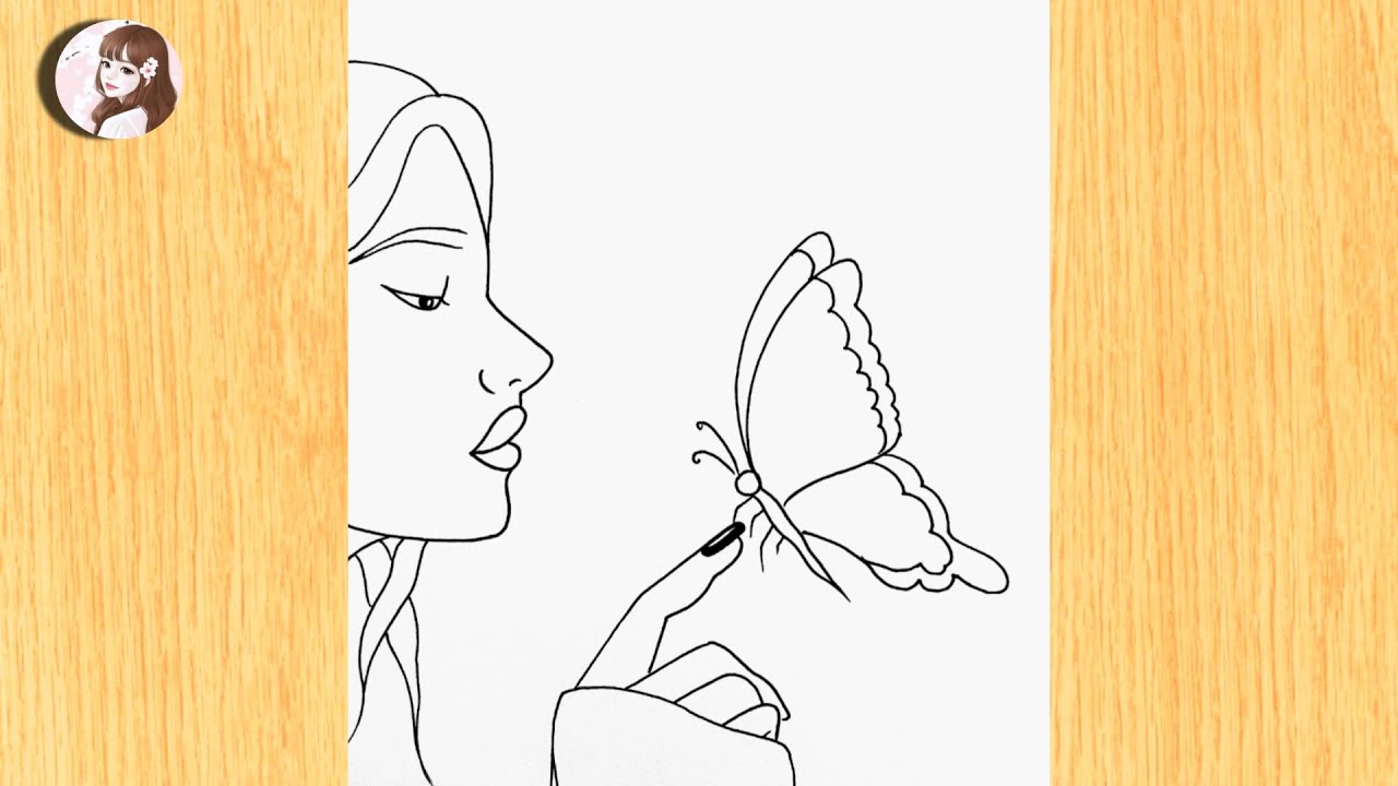 HOW TO DRAW A BEAUTIFUL GUR WITH BUTTERFLY 🦋💫 - PENCIL SKETCH FOR ...