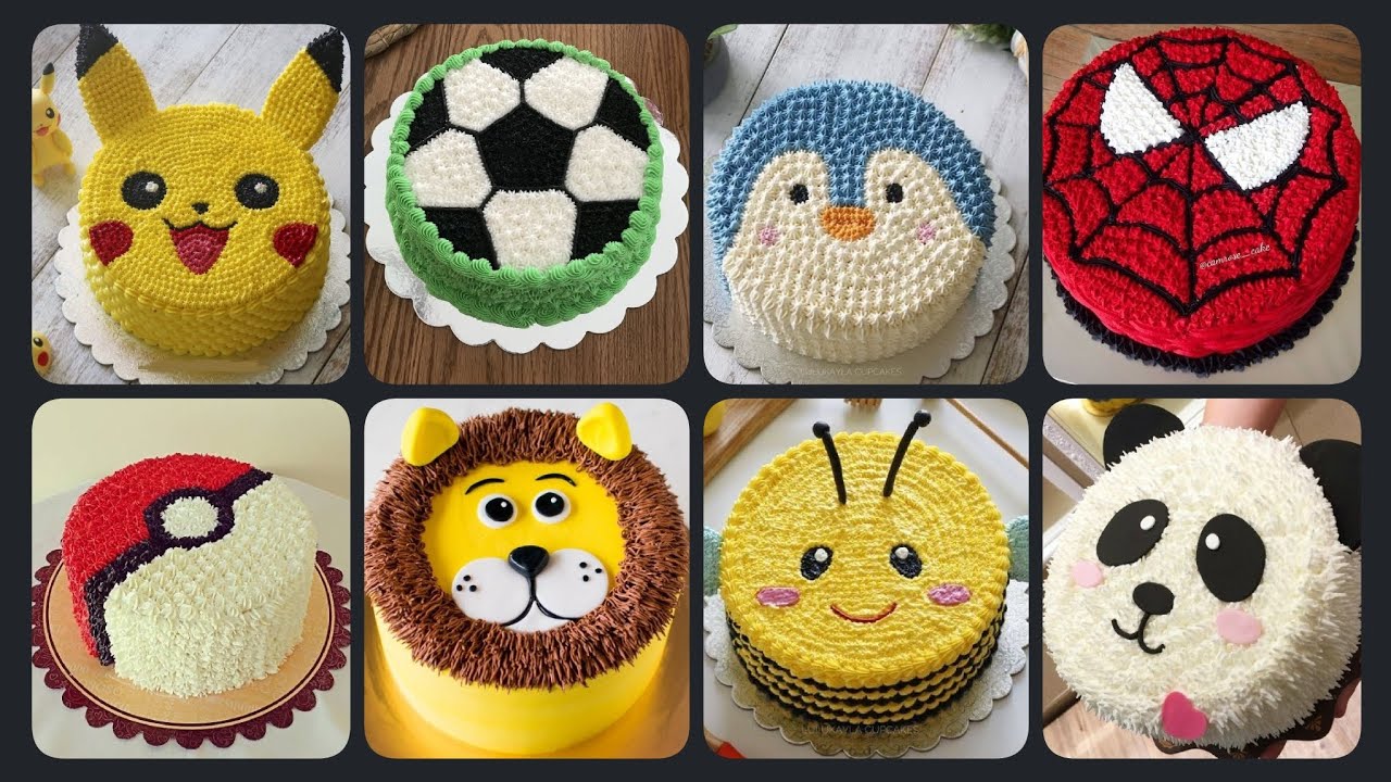 Birthday cake design for kids/Animal face cake design for girls and boy ...
