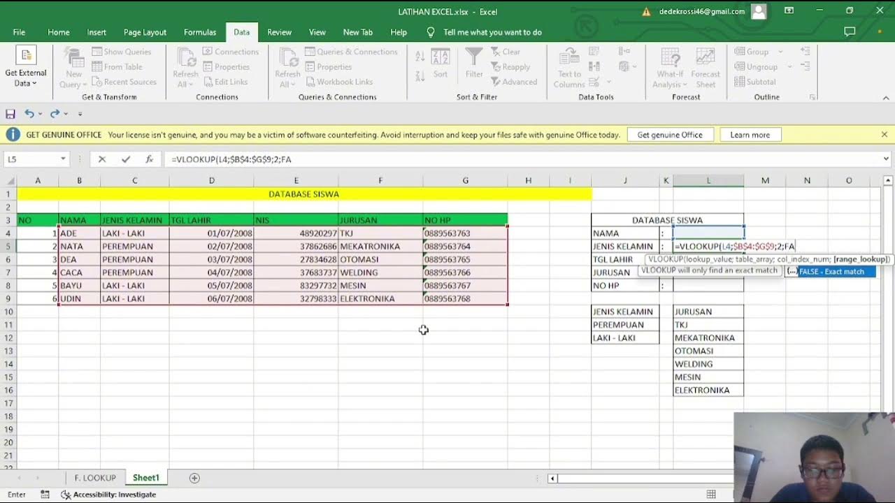Cara membuat DATABASE SISWA di EXCEL - YouTube