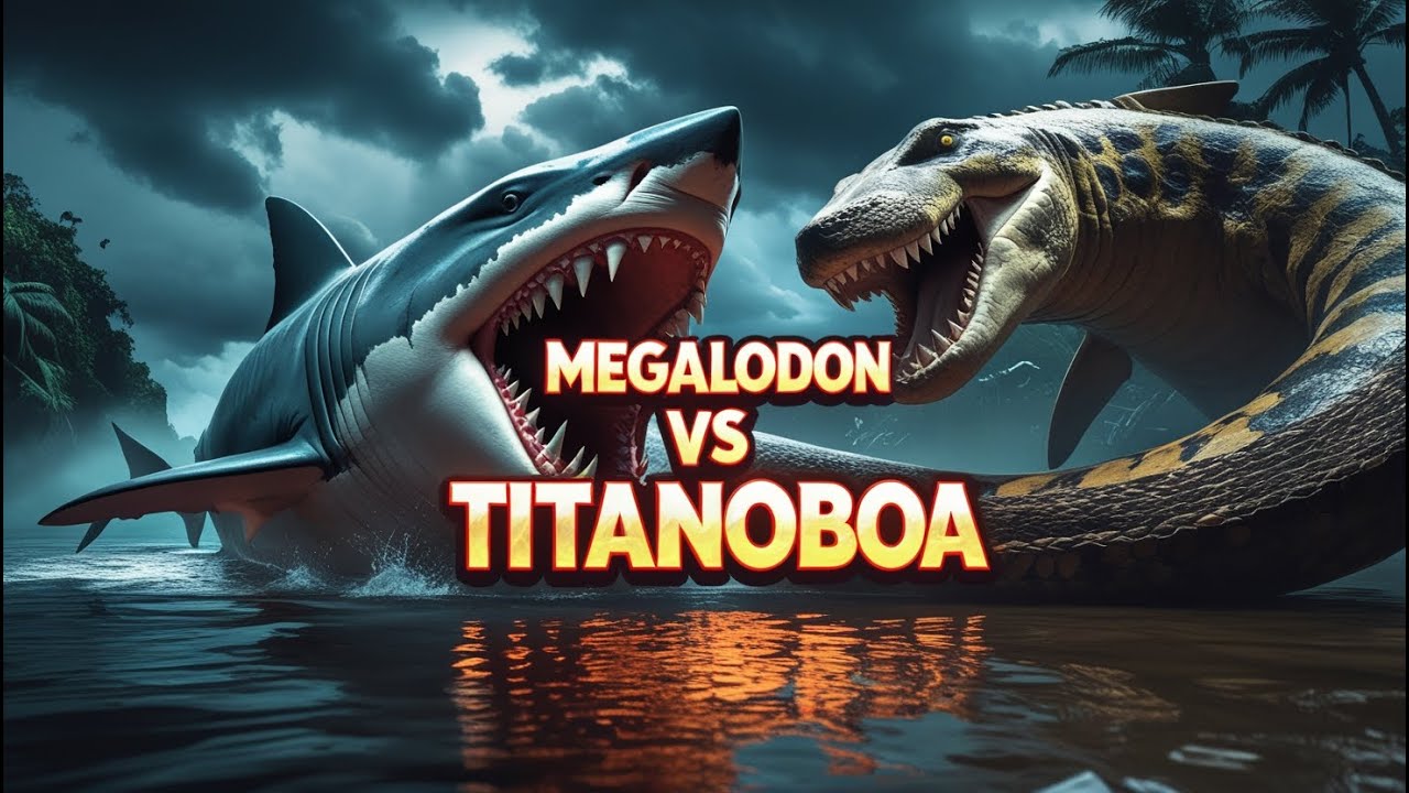 Megalodon vs Titanoboa | – Who Will Rule the Prehistoric World? 🐍🔥 # ...
