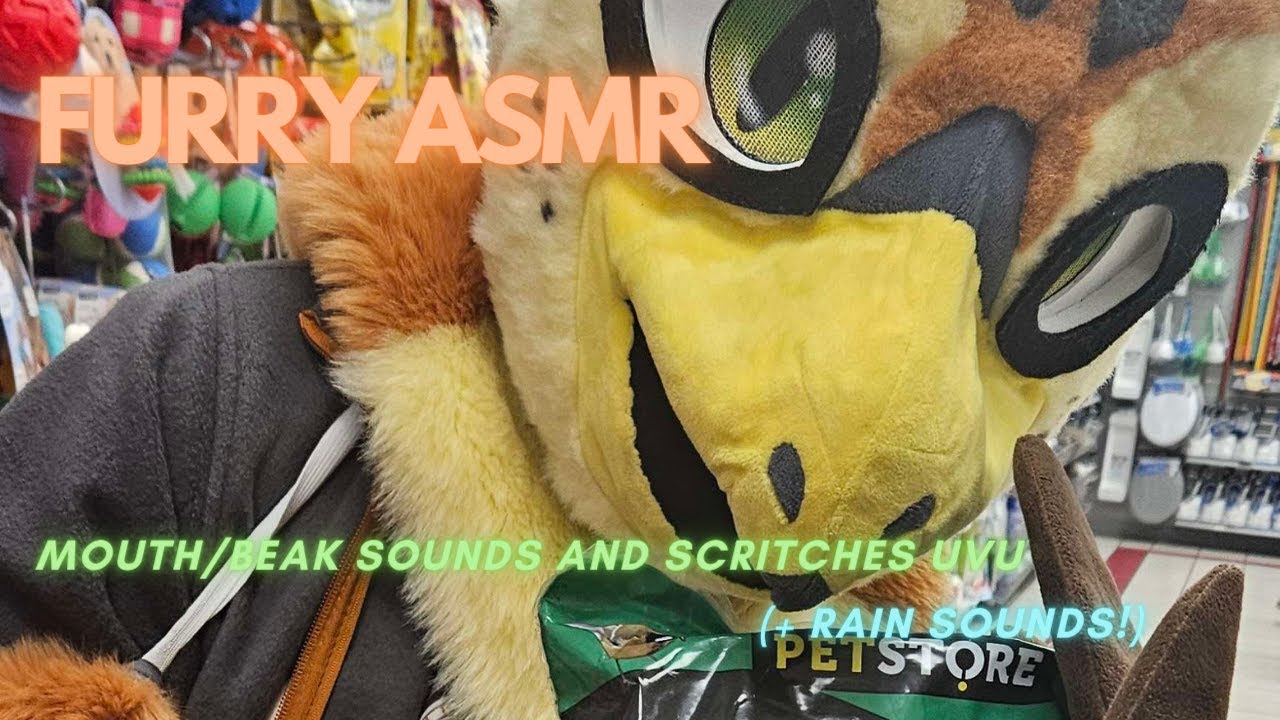 [Furry ASMR] Mouth/Beak Sounds and Scritches UvU (+ rain sounds!) - YouTube