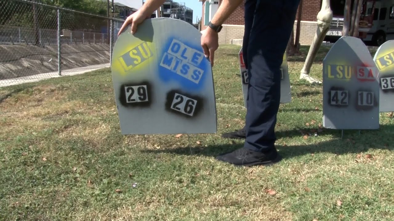 Brian Skelly: The Baton Rouge Fire Department’s 12-foot skeleton - YouTube