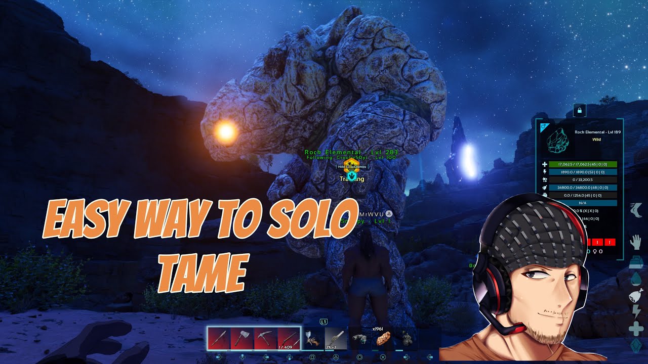 Easy way to solo tame Rock Golem on Ark #arksurvivalascended - YouTube