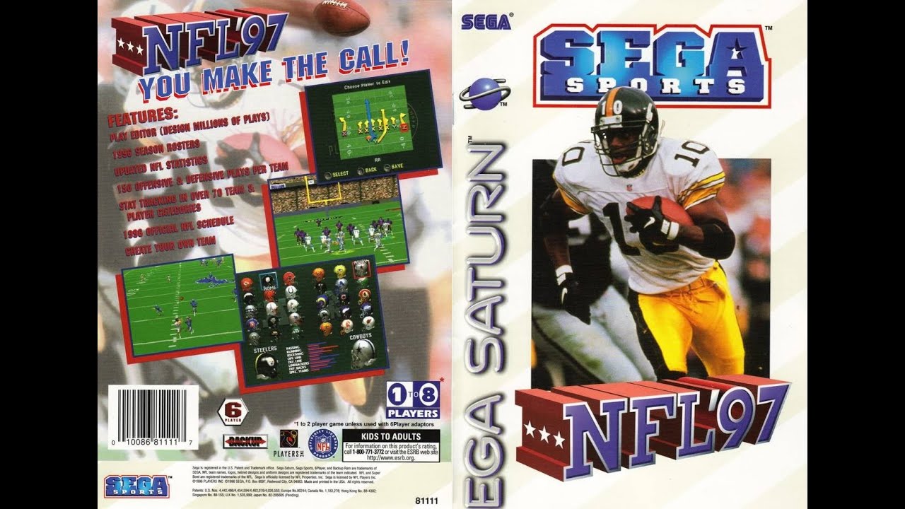 NFL '97 (Sega Saturn) - Dallas Cowboys at Pittsburgh Steelers - YouTube